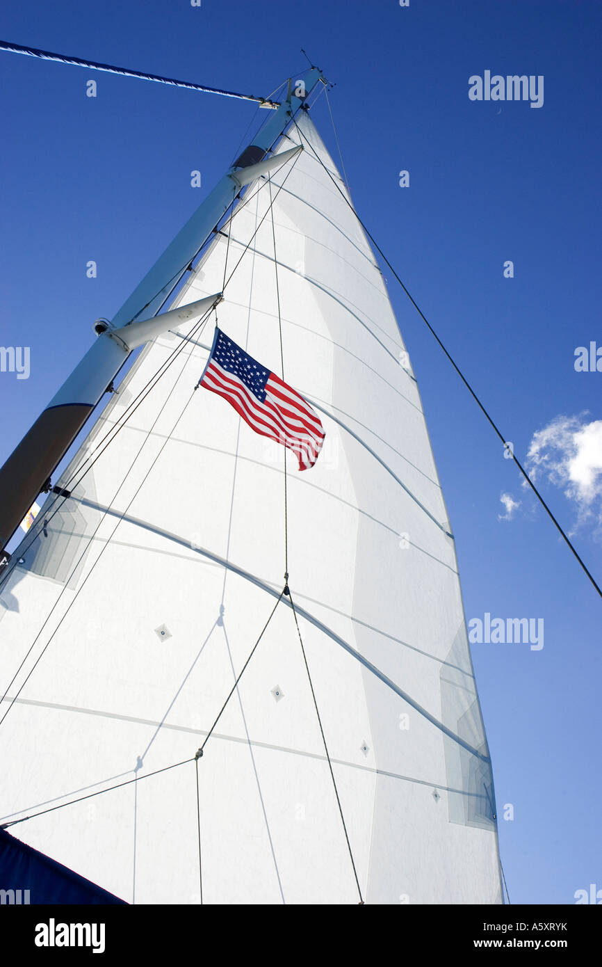 American flag sail hi-res stock photography and images - Alamy