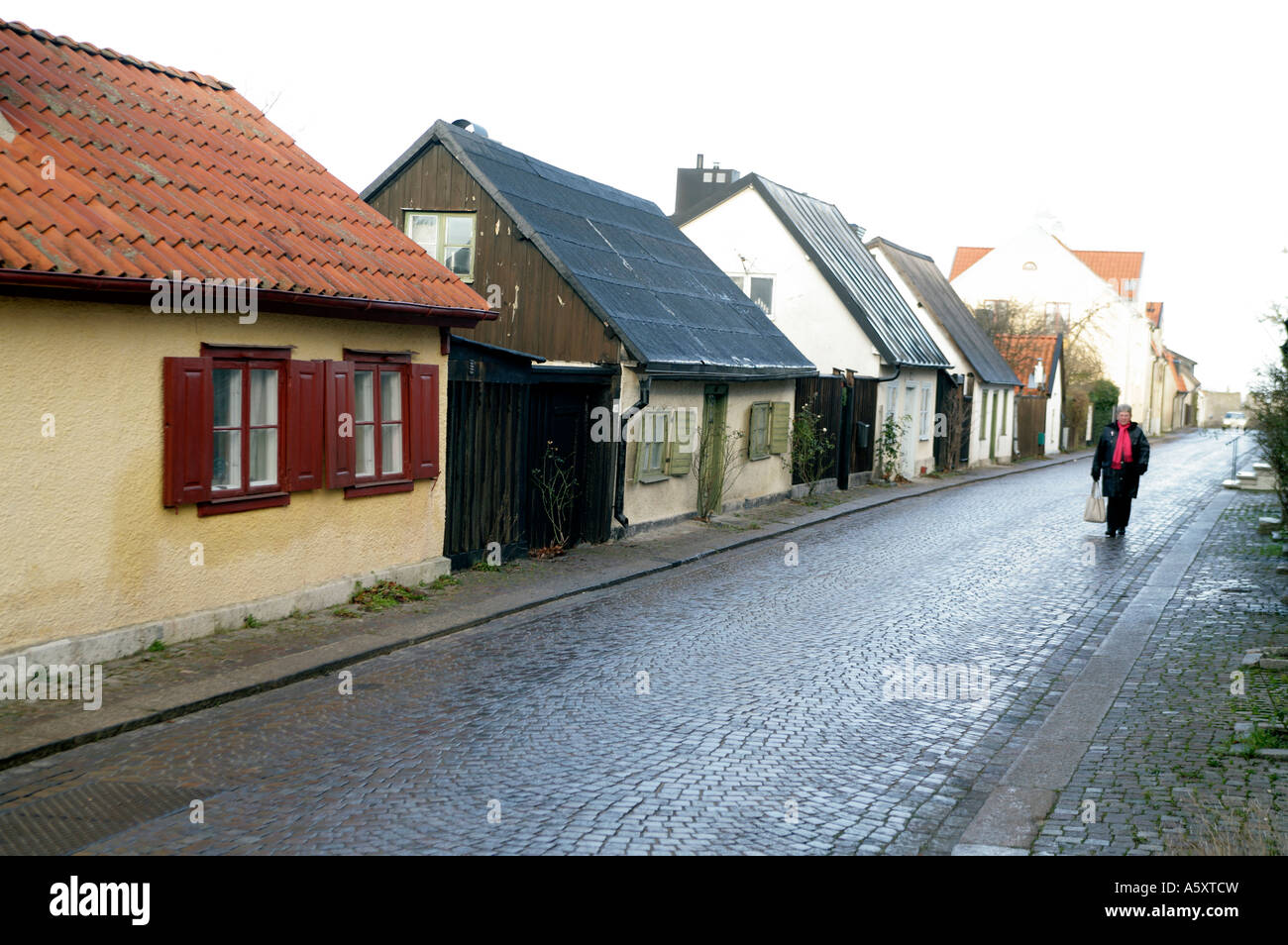 Preserved old residential houses Stock Photo - Alamy