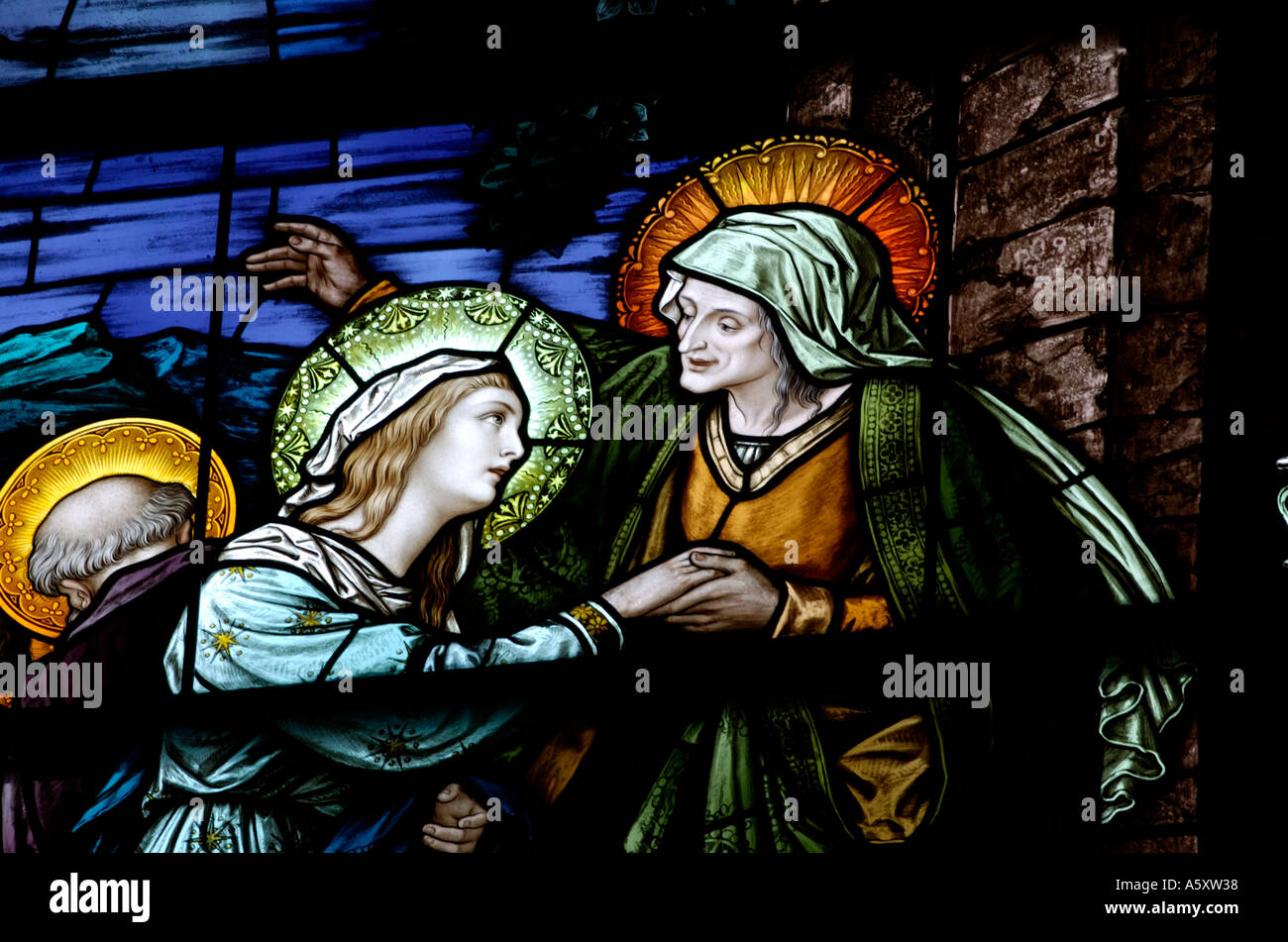 Stained glass window in cathedral in Salt Lake City Utah USA Stock ...