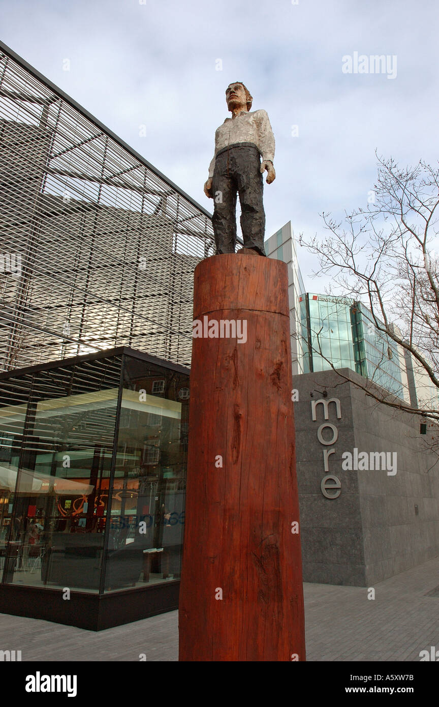 wooden man sculpture London U K Stock Photo - Alamy