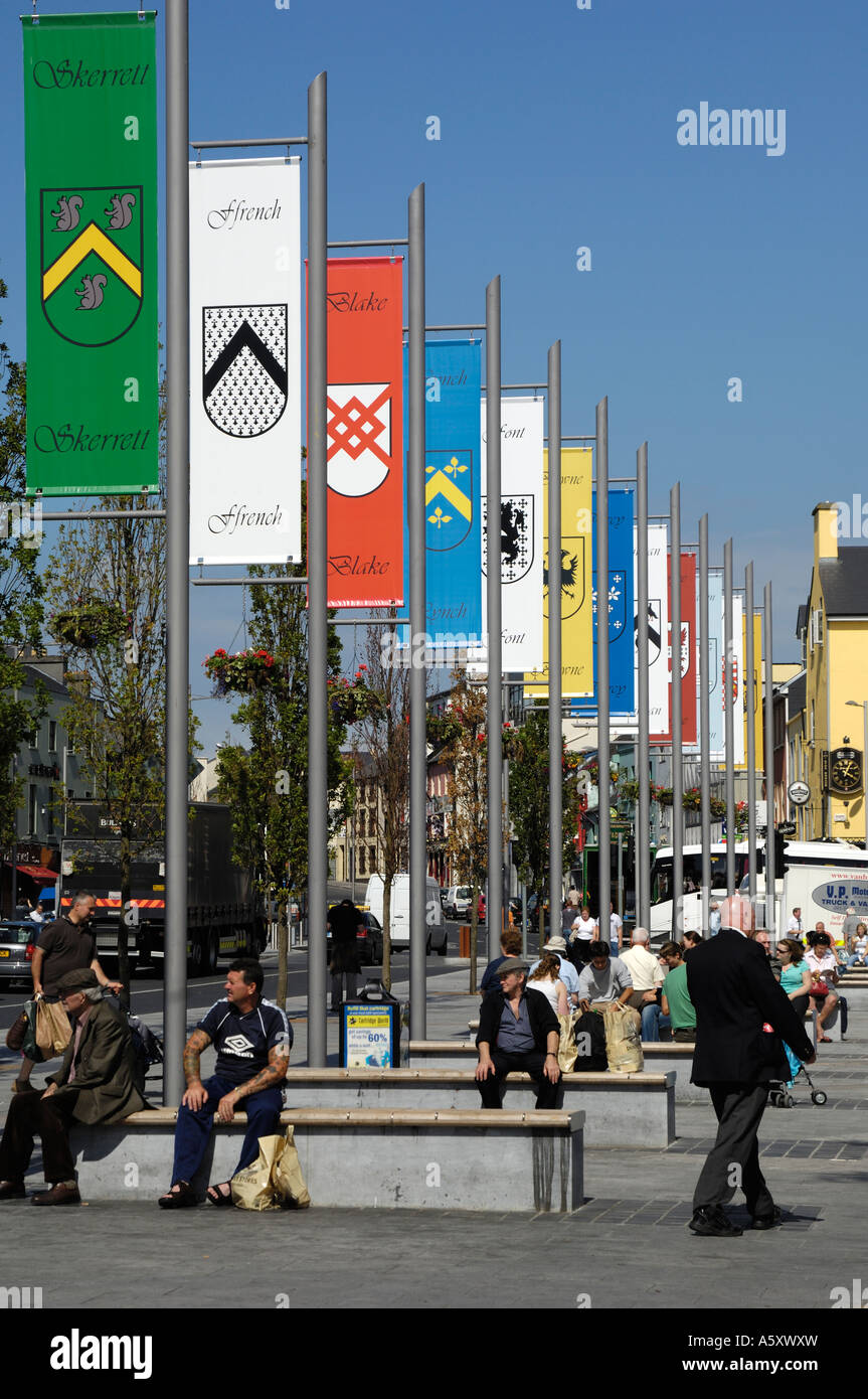 Pennants in Eyre Square representing the Tribes (Families) of Galway ...