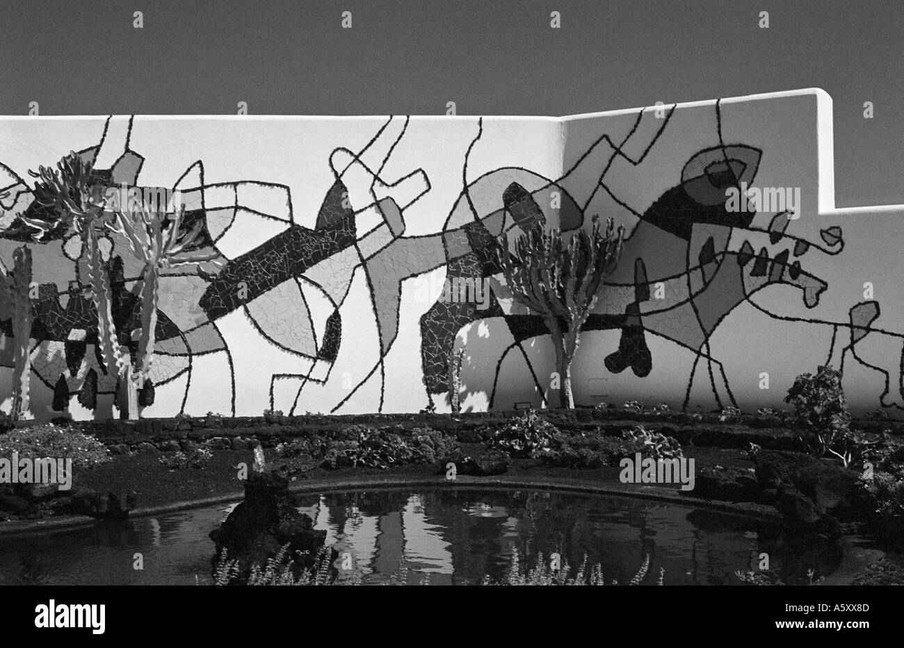 Mural at Taro de Tahiche, Cesar Manrique`s former house, Lanzarote ...
