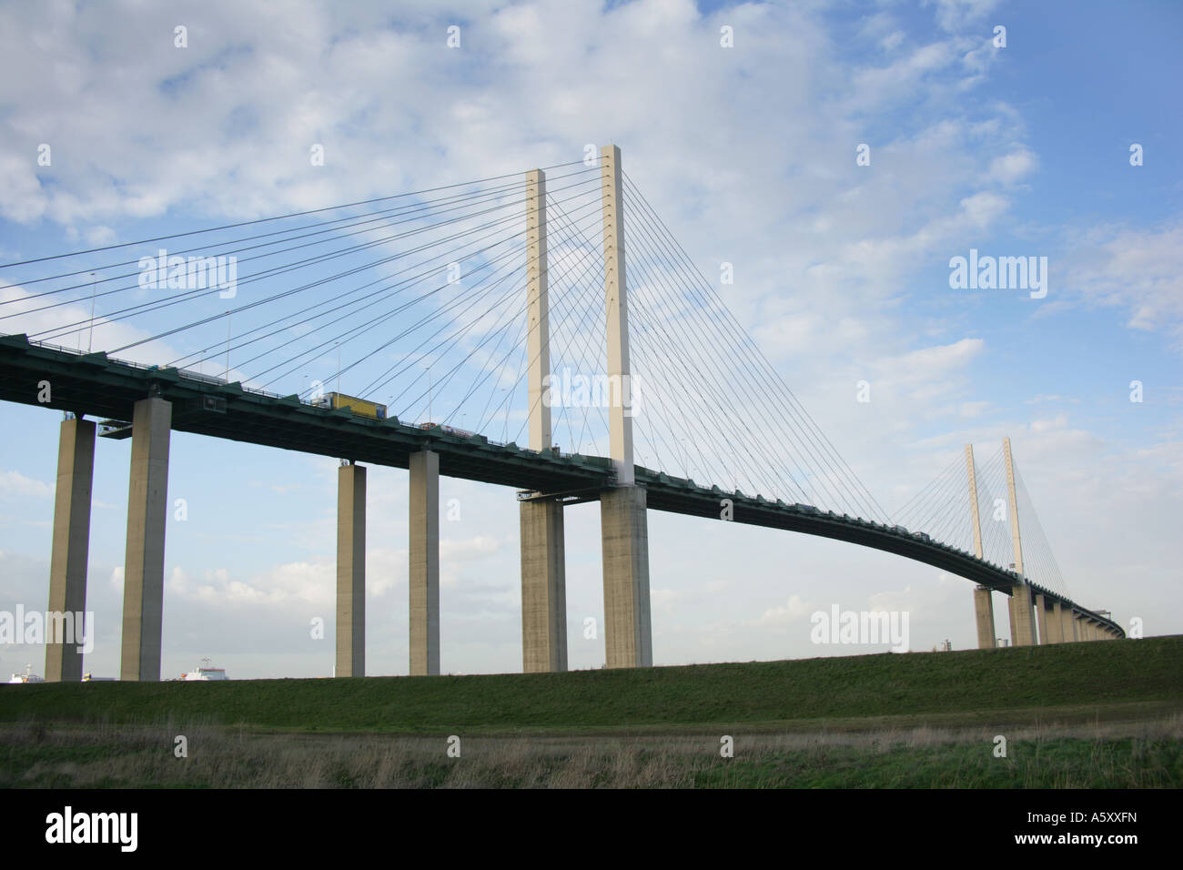 The Queen Elizabeth II bridge, also known as the Dartford Bridge ...
