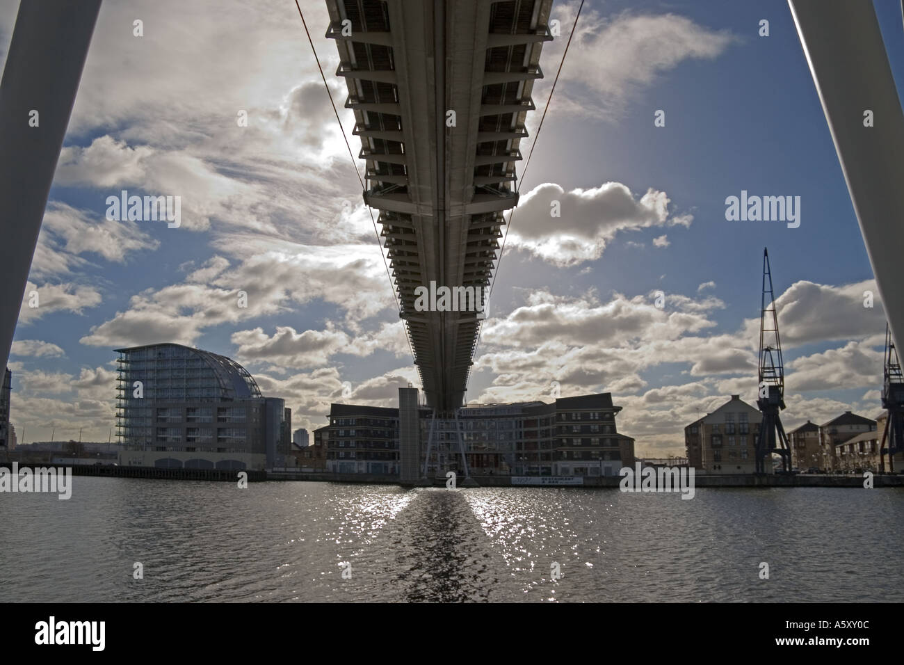 Bridge over the Royal Docks in London Stock Photo - Alamy