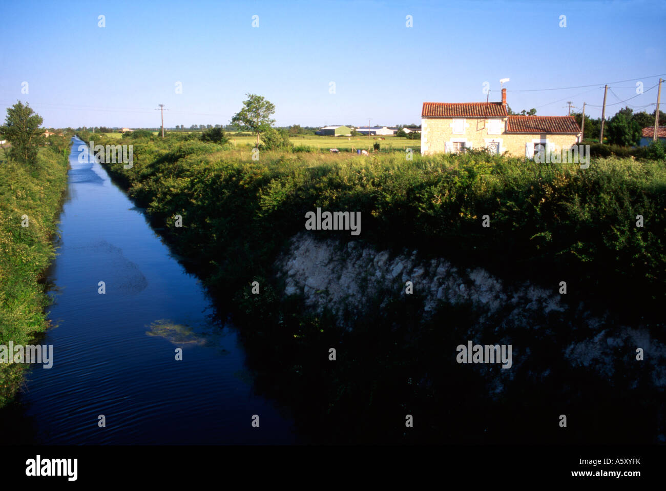 Canal La Banche in Venise Verte region, Western France Stock Photo - Alamy