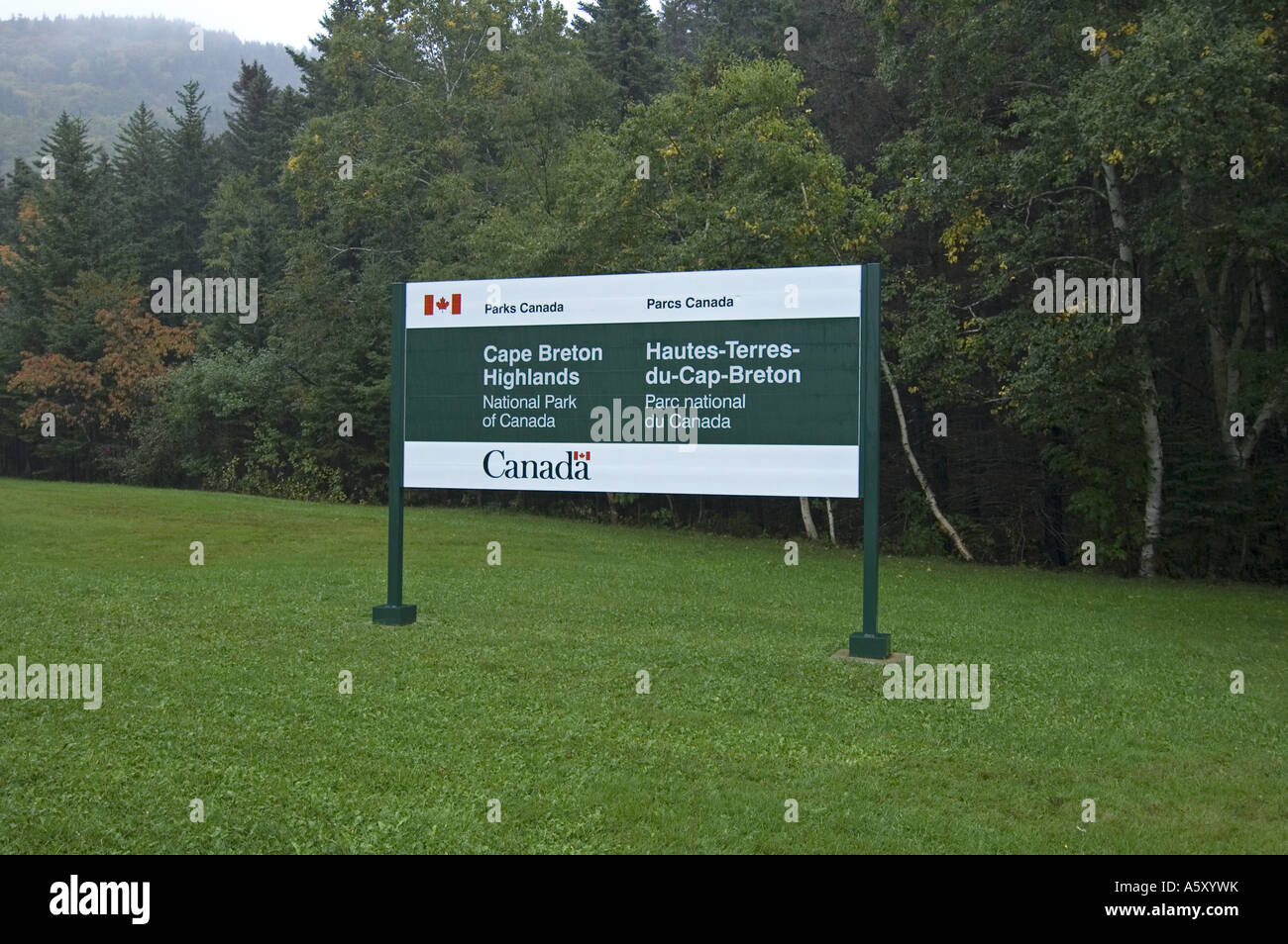 Sign Cape Breton Highlands National Park Stock Photo - Alamy