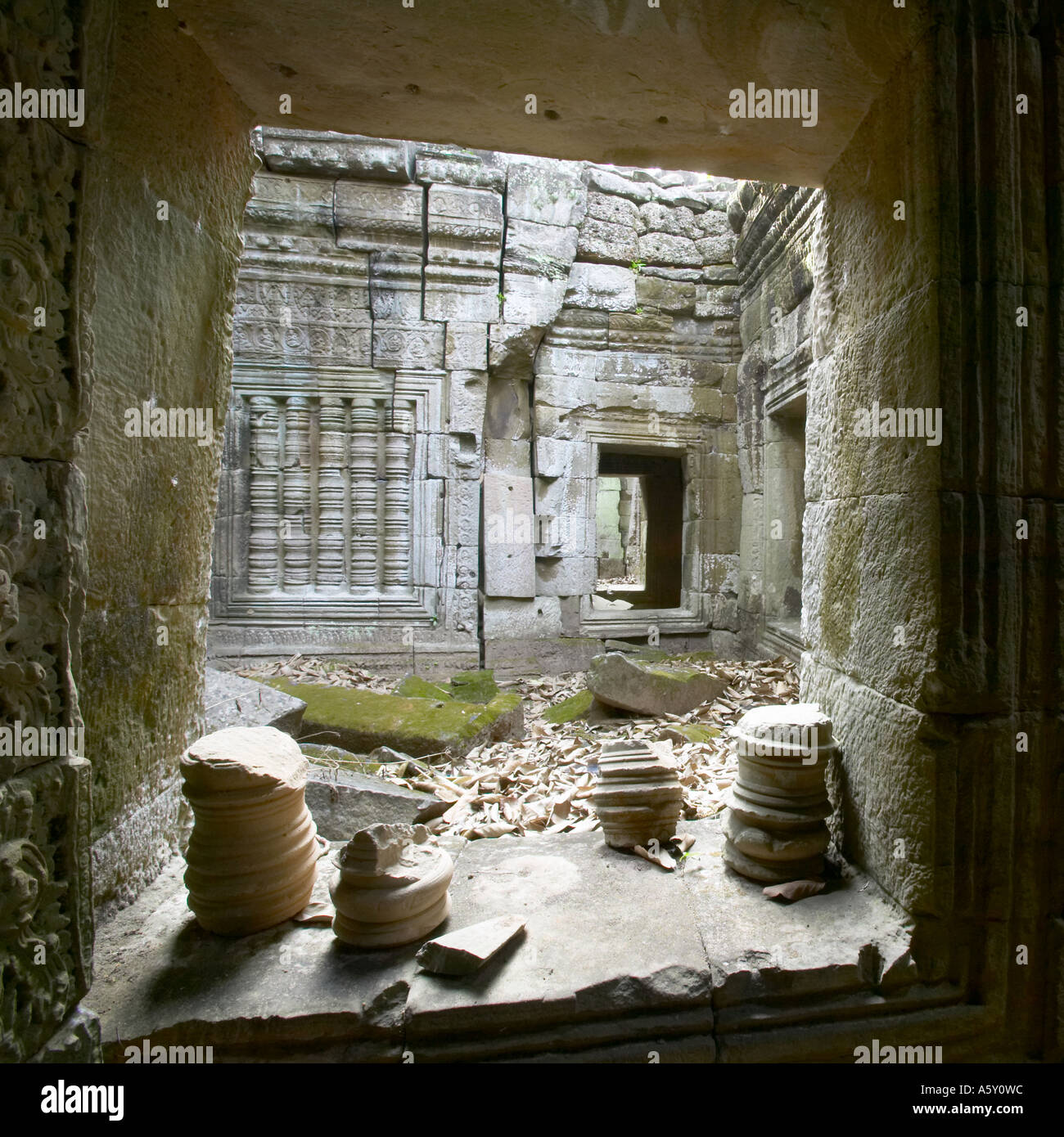 Interior corridors, Ta Prohm, Cambodia Stock Photo - Alamy