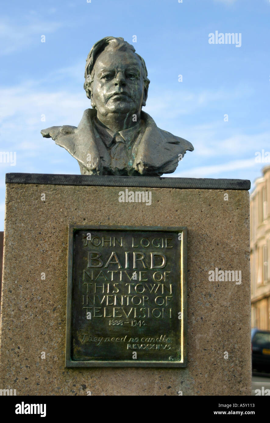 Memorial bust of John Logie Baird inventor of television in Helensburgh ...