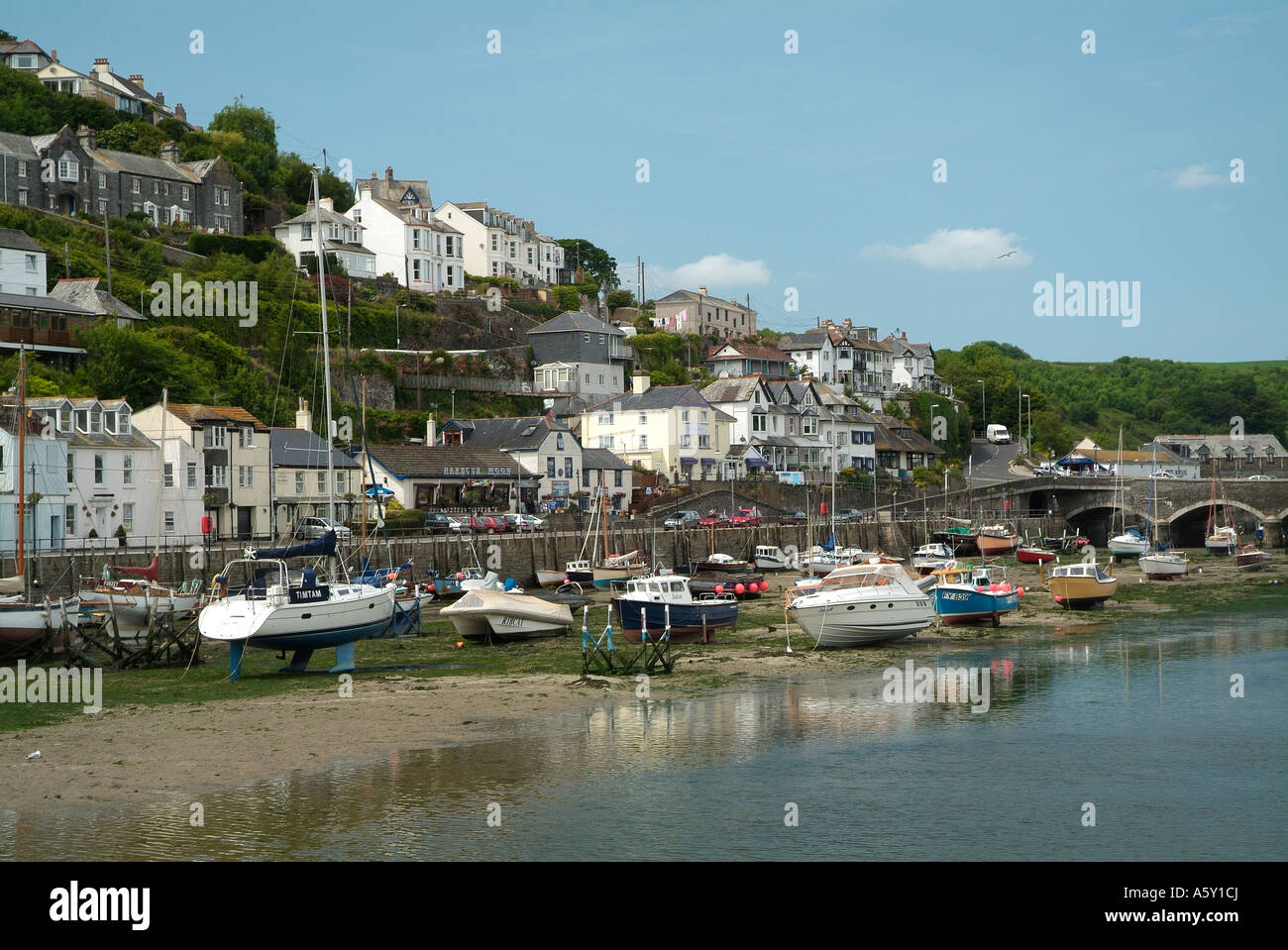 View up River Looe Stock Photo - Alamy
