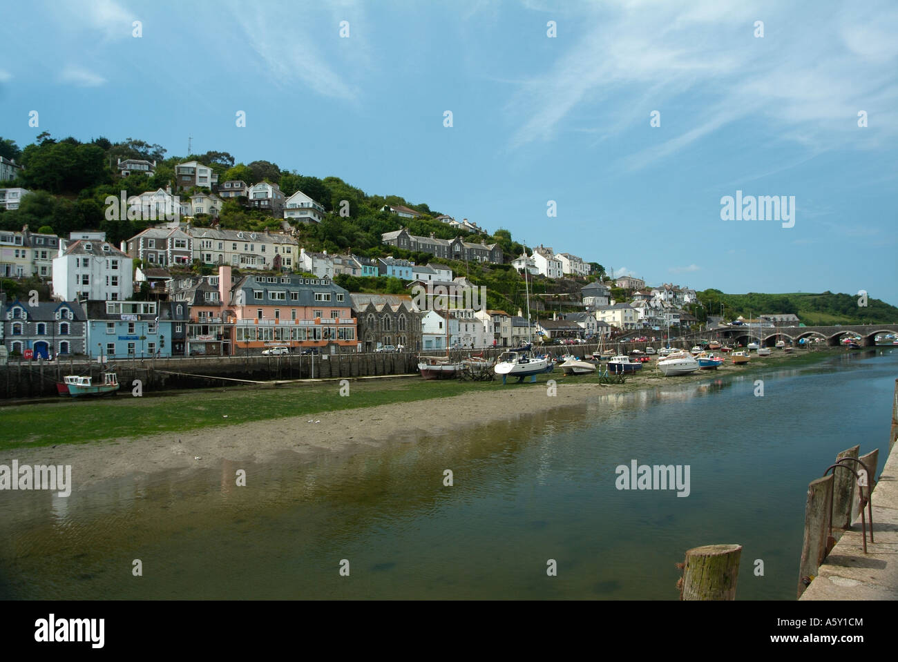View up River Looe Stock Photo - Alamy