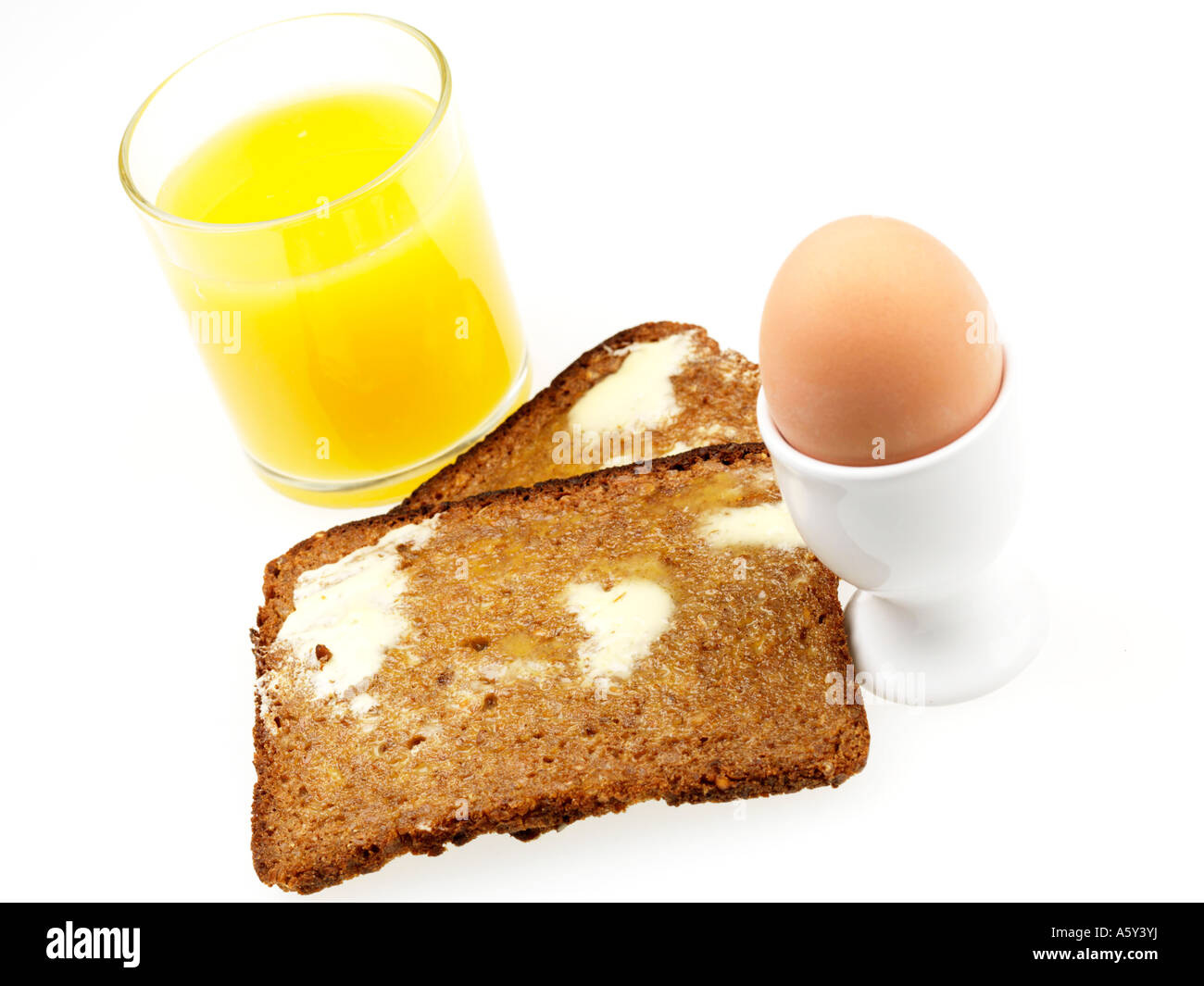 Boiled Egg with Rye Toast Stock Photo - Alamy