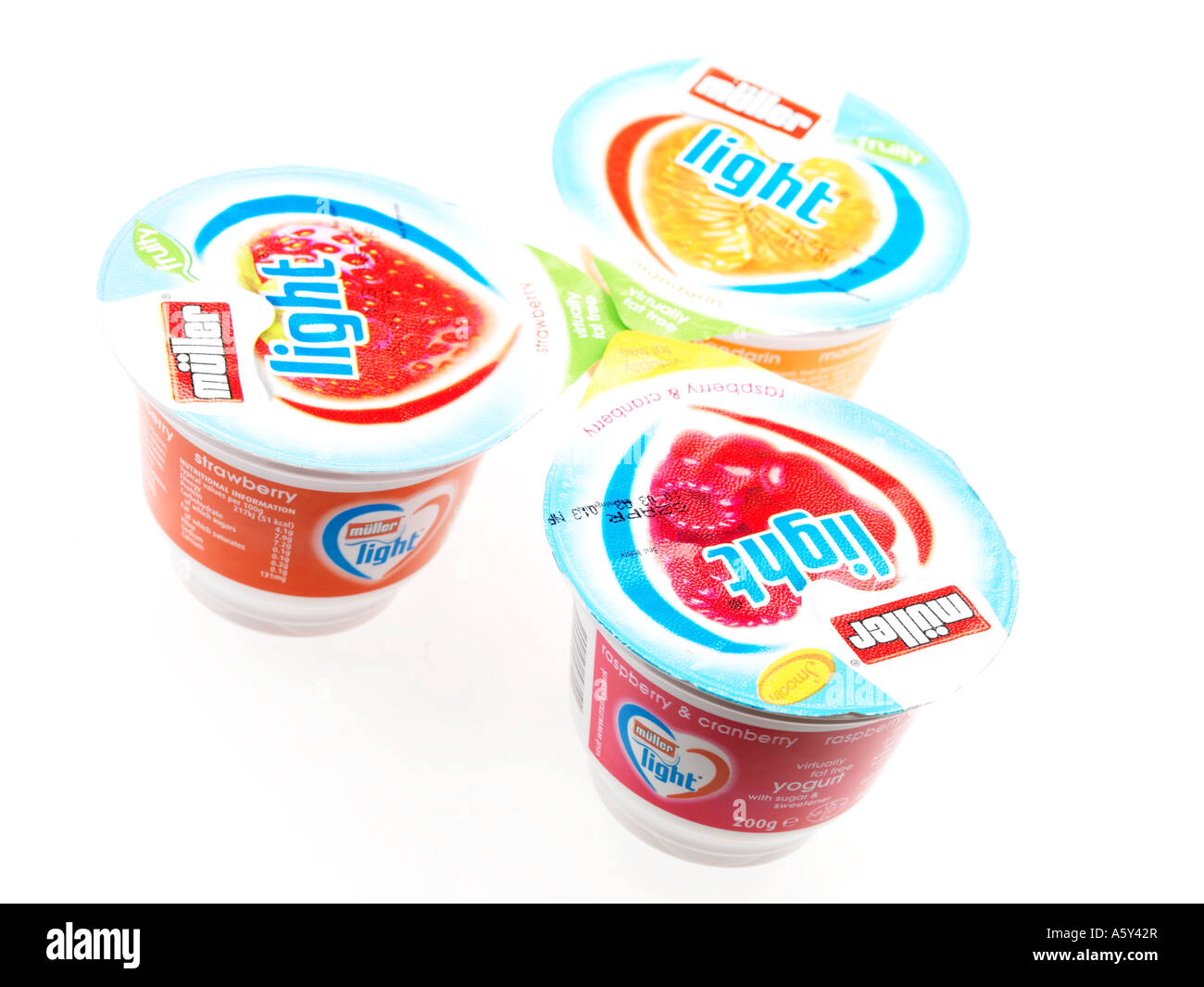 Low Fat Yoghurts Stock Photo - Alamy