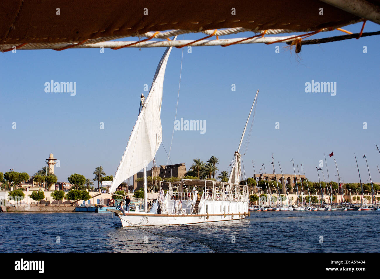 Egypt sailing on the Nile river at Luxor Stock Photo - Alamy