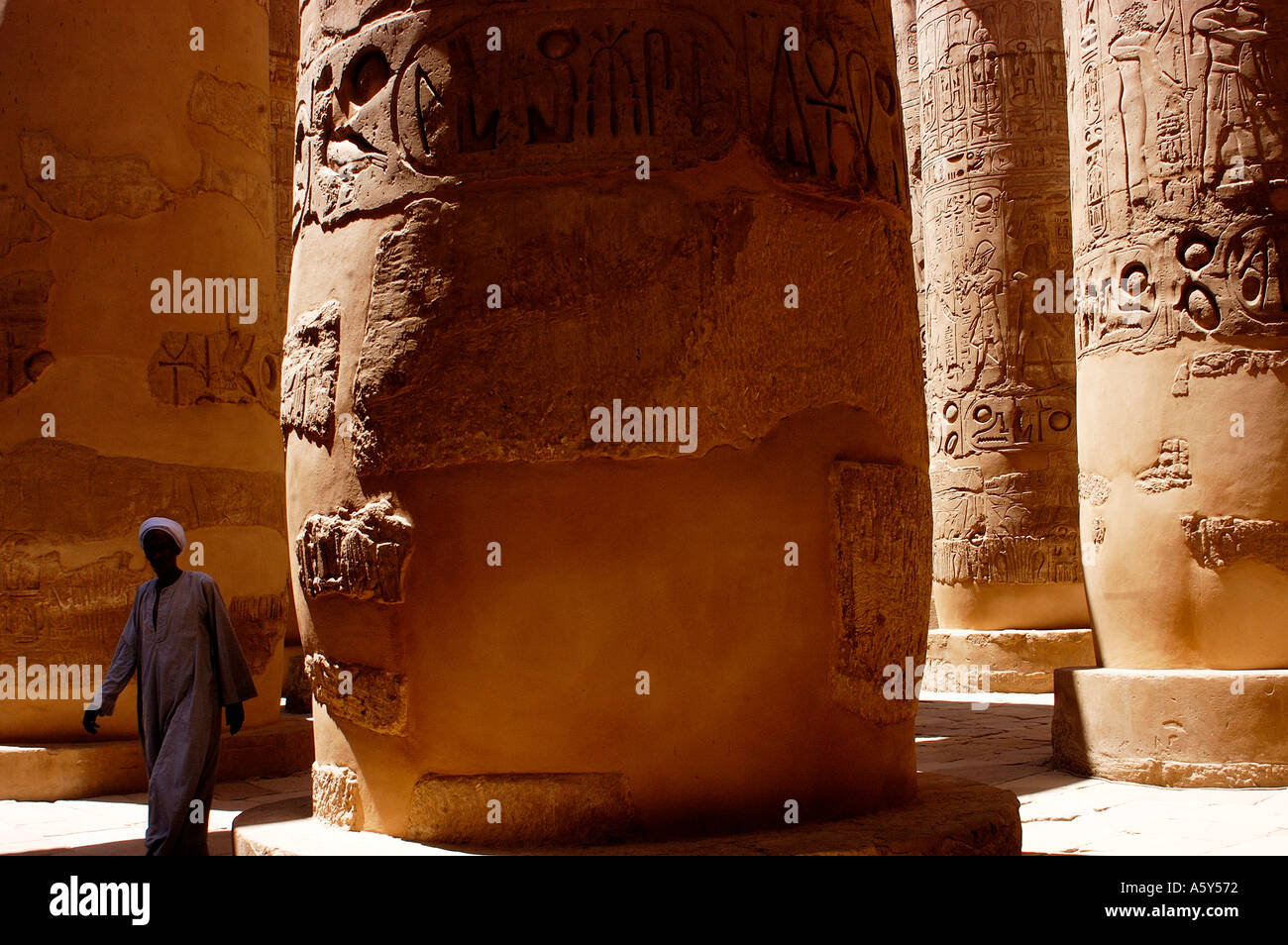 Egypt Luxor Hypostyle Hall in the Great temple of Amun of the Karnak ...