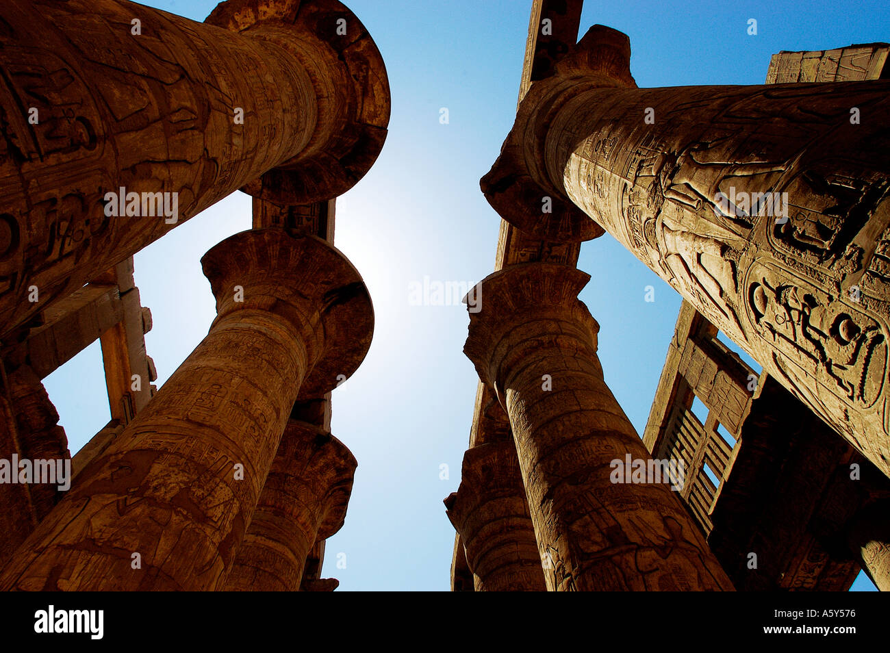 Egypt Luxor Hypostyle Hall in the Great temple of Amun of the Karnak ...