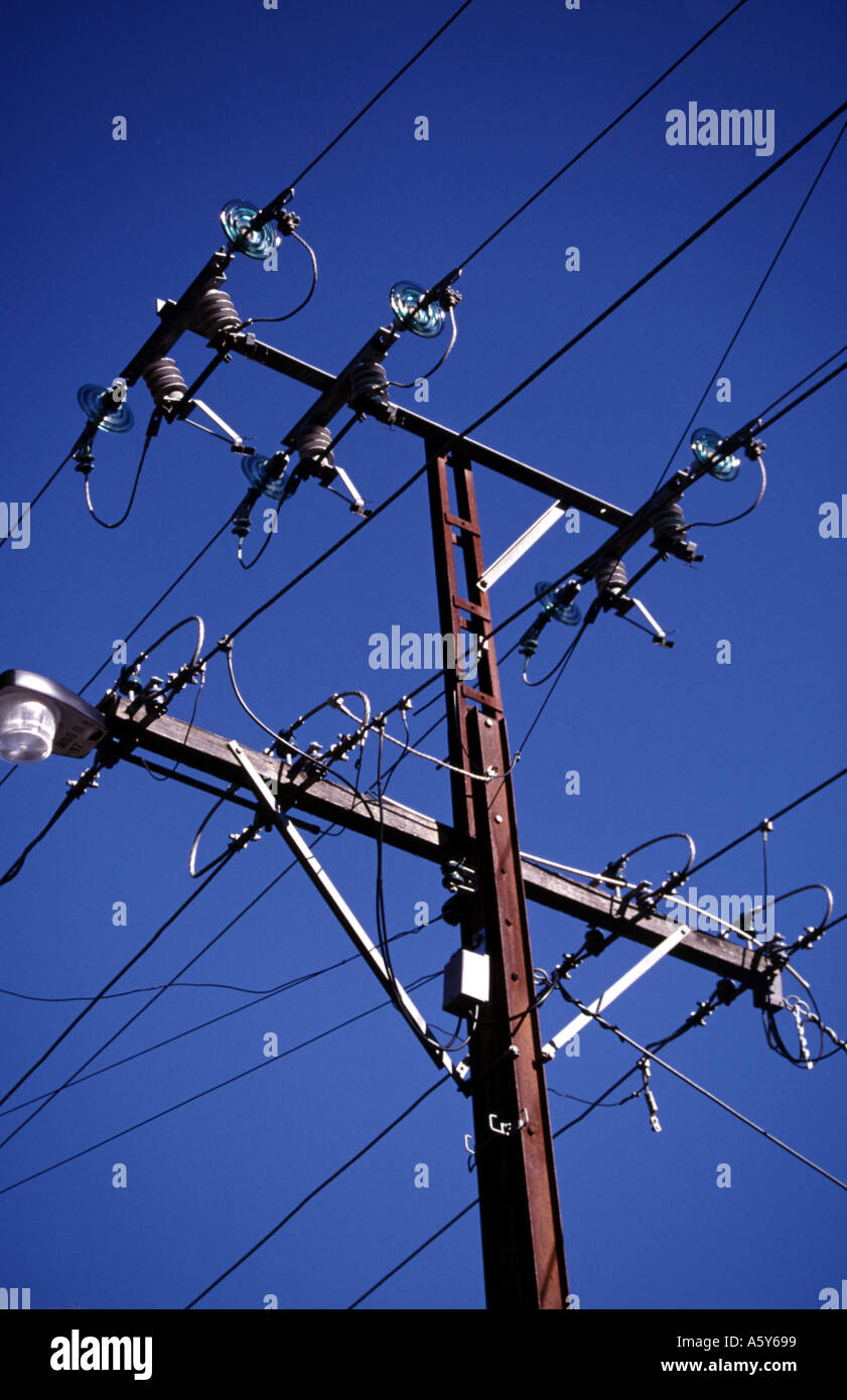 Overhead power cables Adelaide South Australia Stock Photo - Alamy
