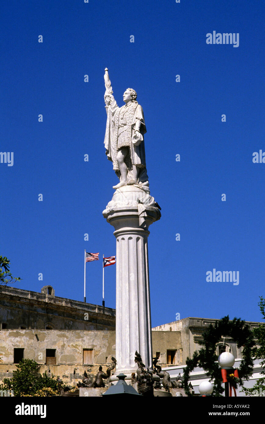 Statue of Christopher Columbus in San Juan, Puerto Rico Stock Photo - Alamy