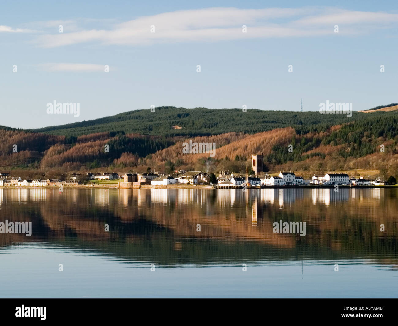 INVERARAY from across LOCH SHIRA at Strone Point. Inveraray "Argyll and ...