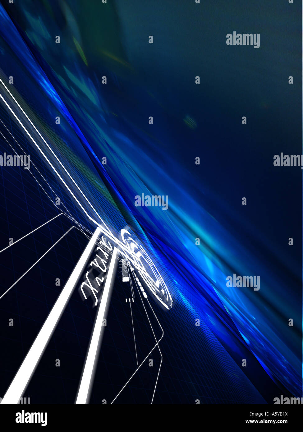 Blue light beams and blurred motion Stock Photo - Alamy