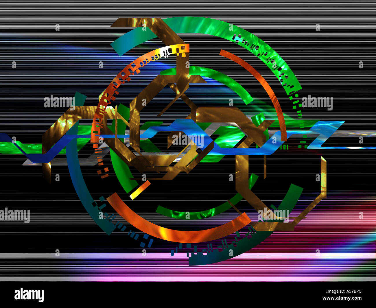 Circular graphics with lines Stock Photo - Alamy