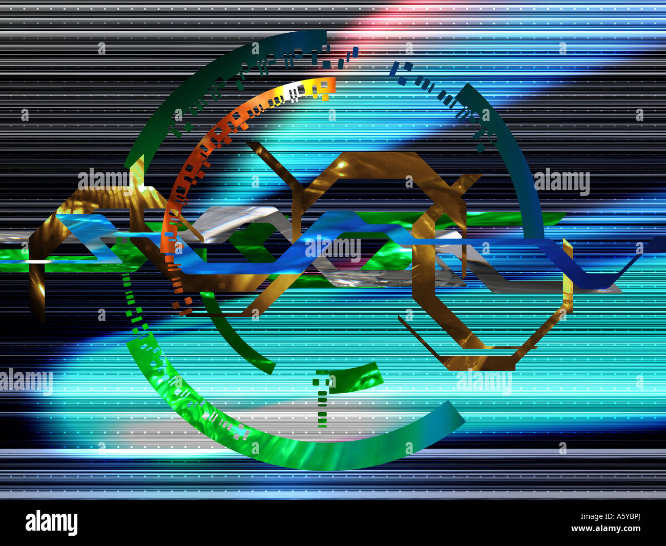 Circular graphics with lines Stock Photo - Alamy