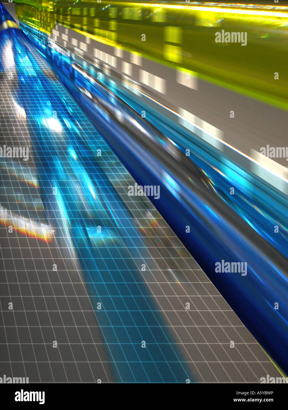 Neon light beams on color background Stock Photo - Alamy