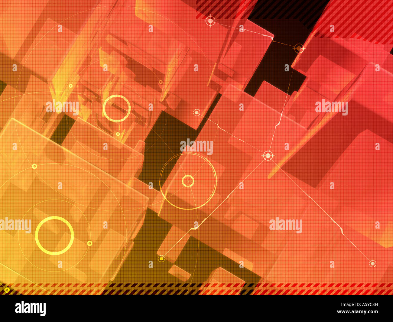 Red Abstract Objects Against Black Background Stock Photo - Alamy