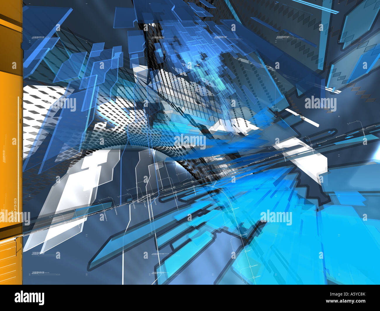 Blue abstract objects and shapes Stock Photo - Alamy