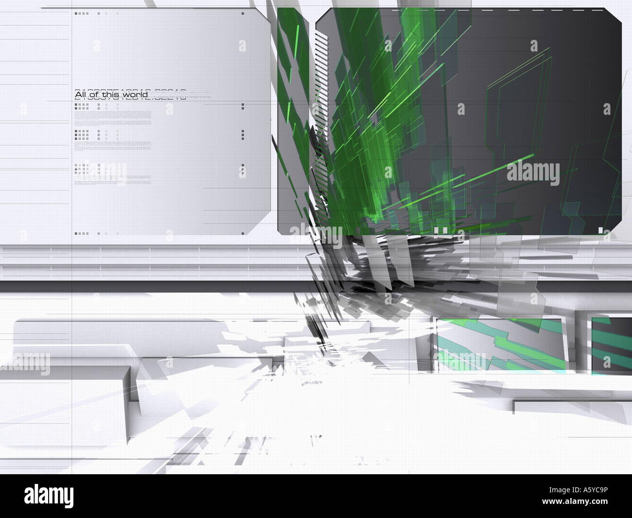 Green objects against white background Stock Photo - Alamy