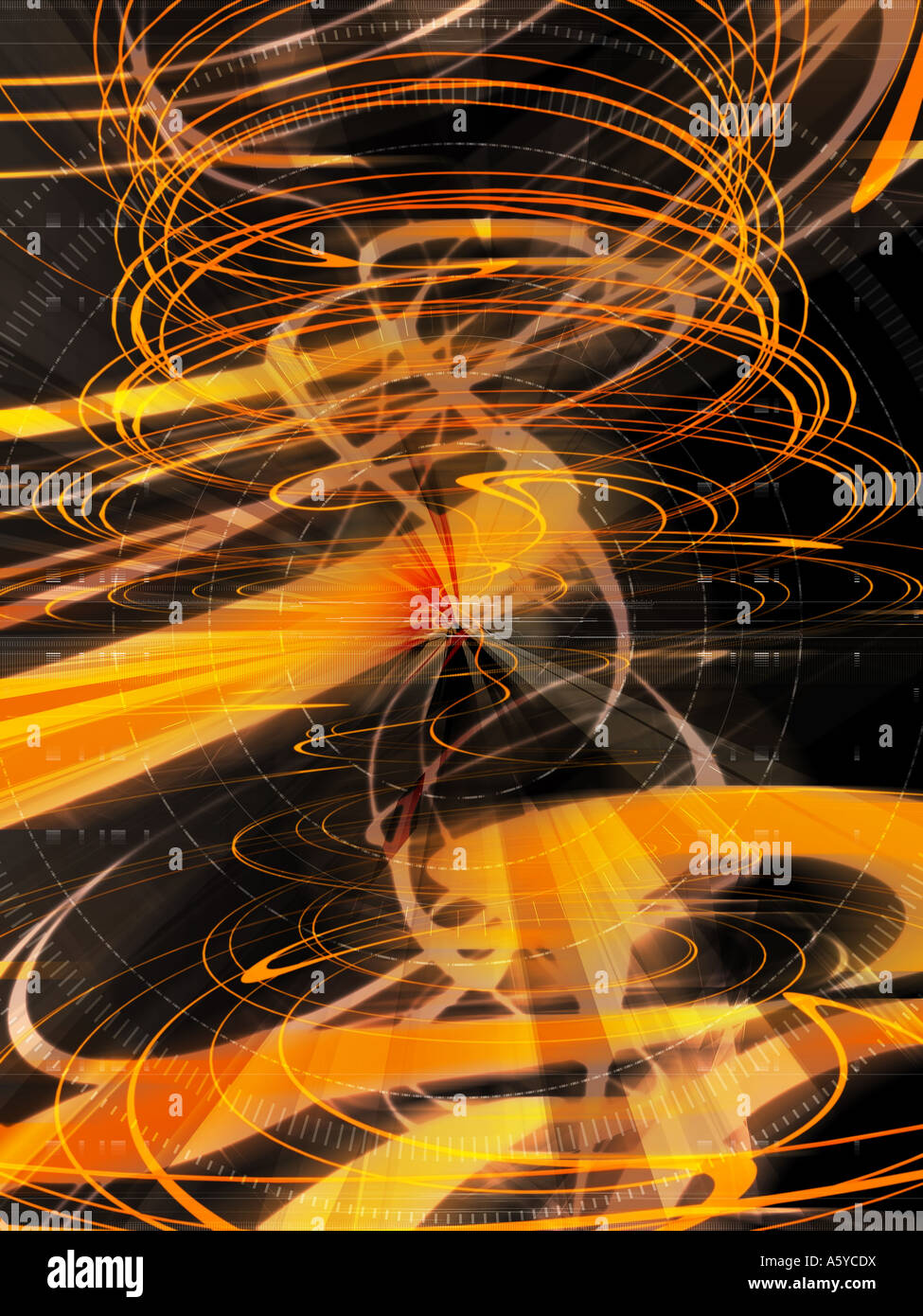 Neon Orange light beams against black background Stock Photo - Alamy