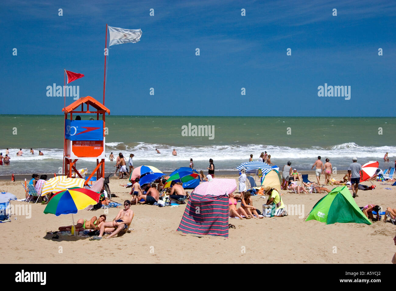 Beach scene at Pinamar, Argentina Stock Photo - Alamy