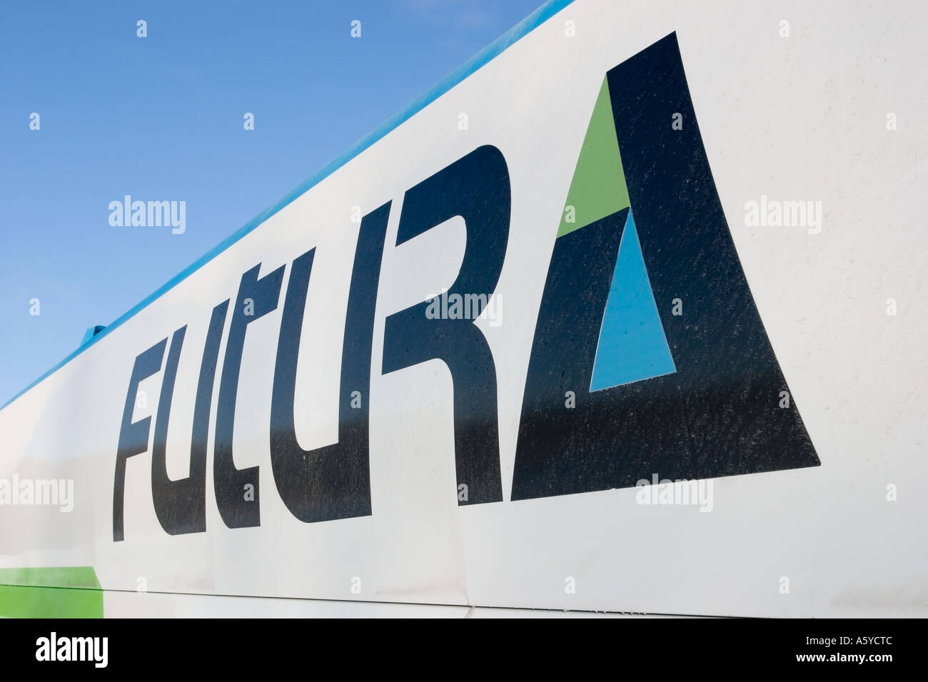 futura text on side of fuel truck Stock Photo - Alamy
