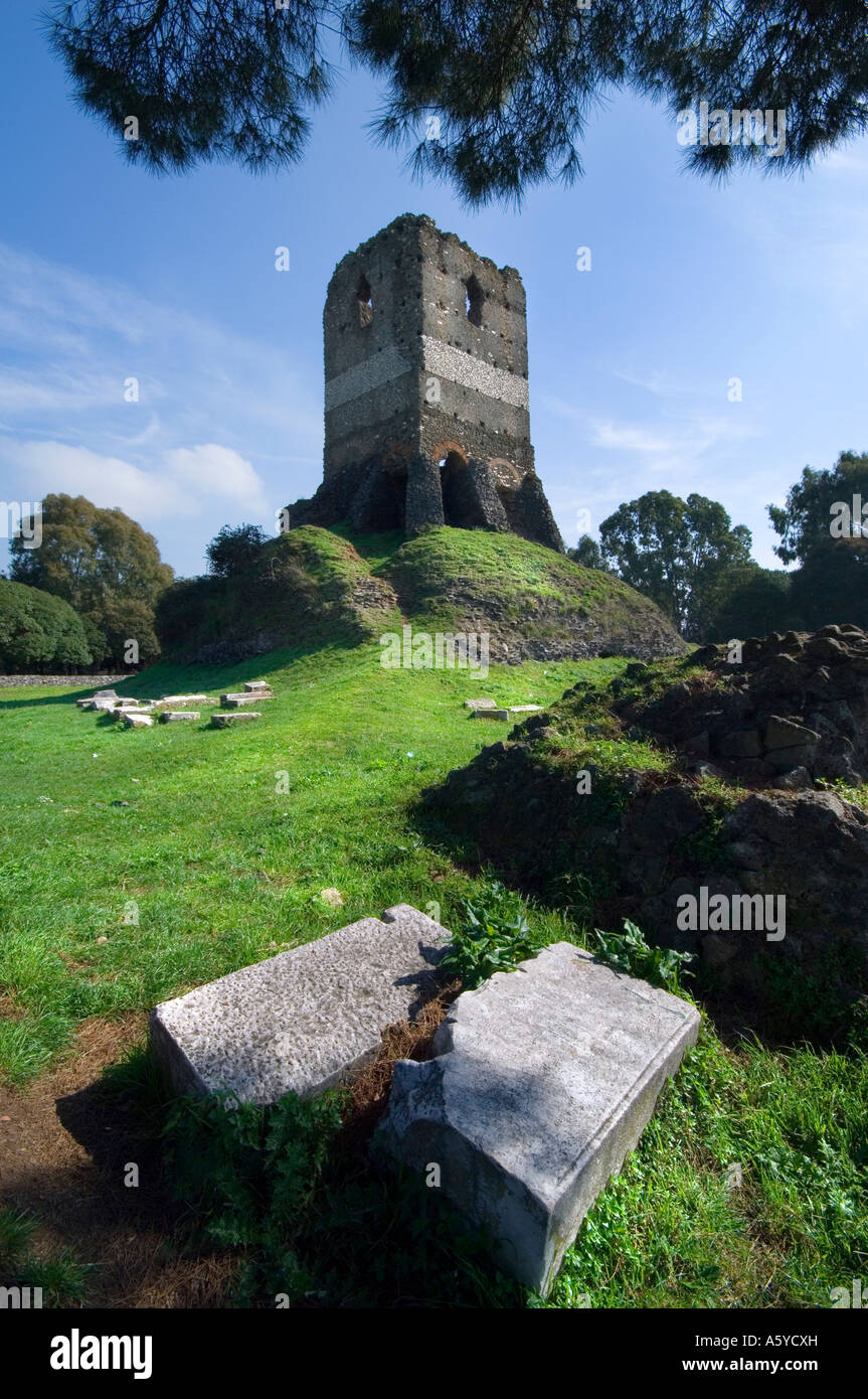 torre selce, a medieval tower built above an ancient roman sepulchre ...