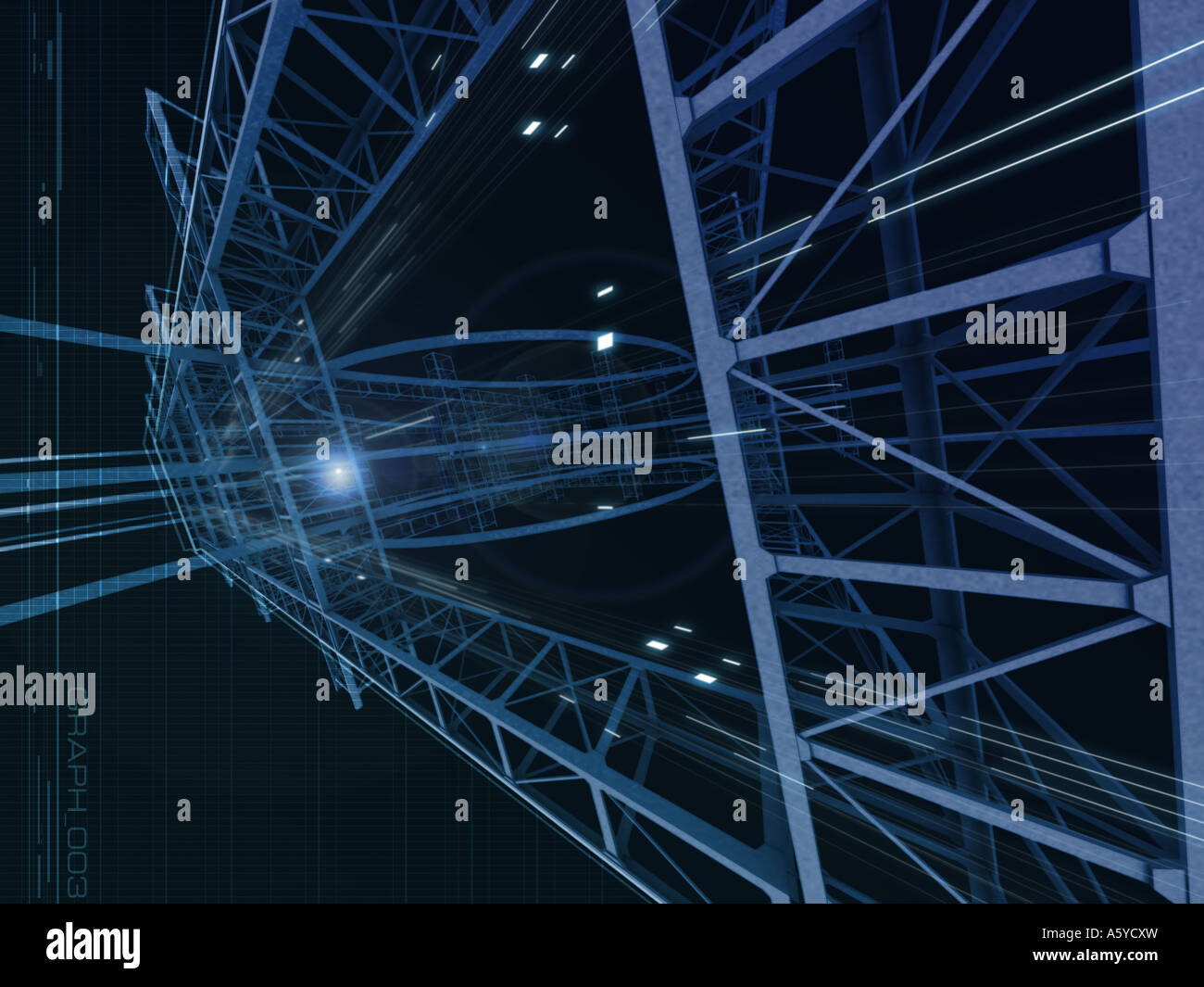 Infinite building structure against dark background Stock Photo - Alamy