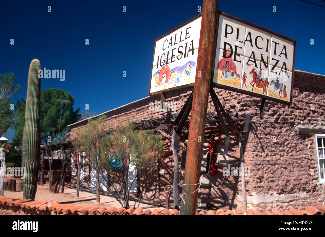 Painet iv1813 street signs historic sturcture tubac santa cruz az Stock ...