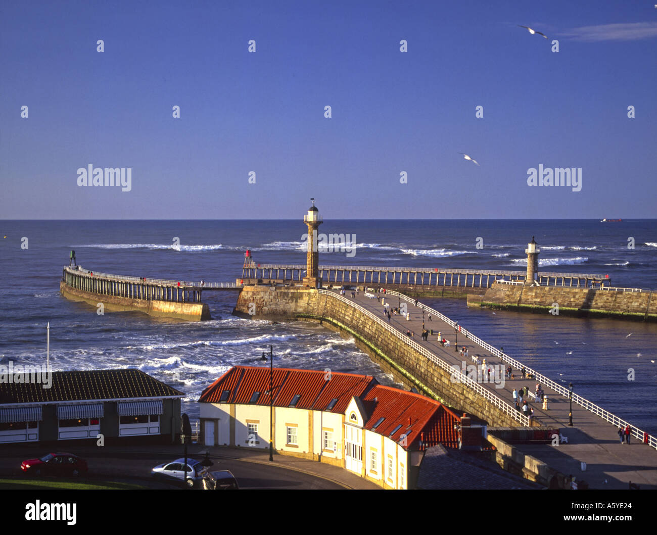 Whitby Harbour Entrance Whitby Yorkshire England Stock Photo - Alamy
