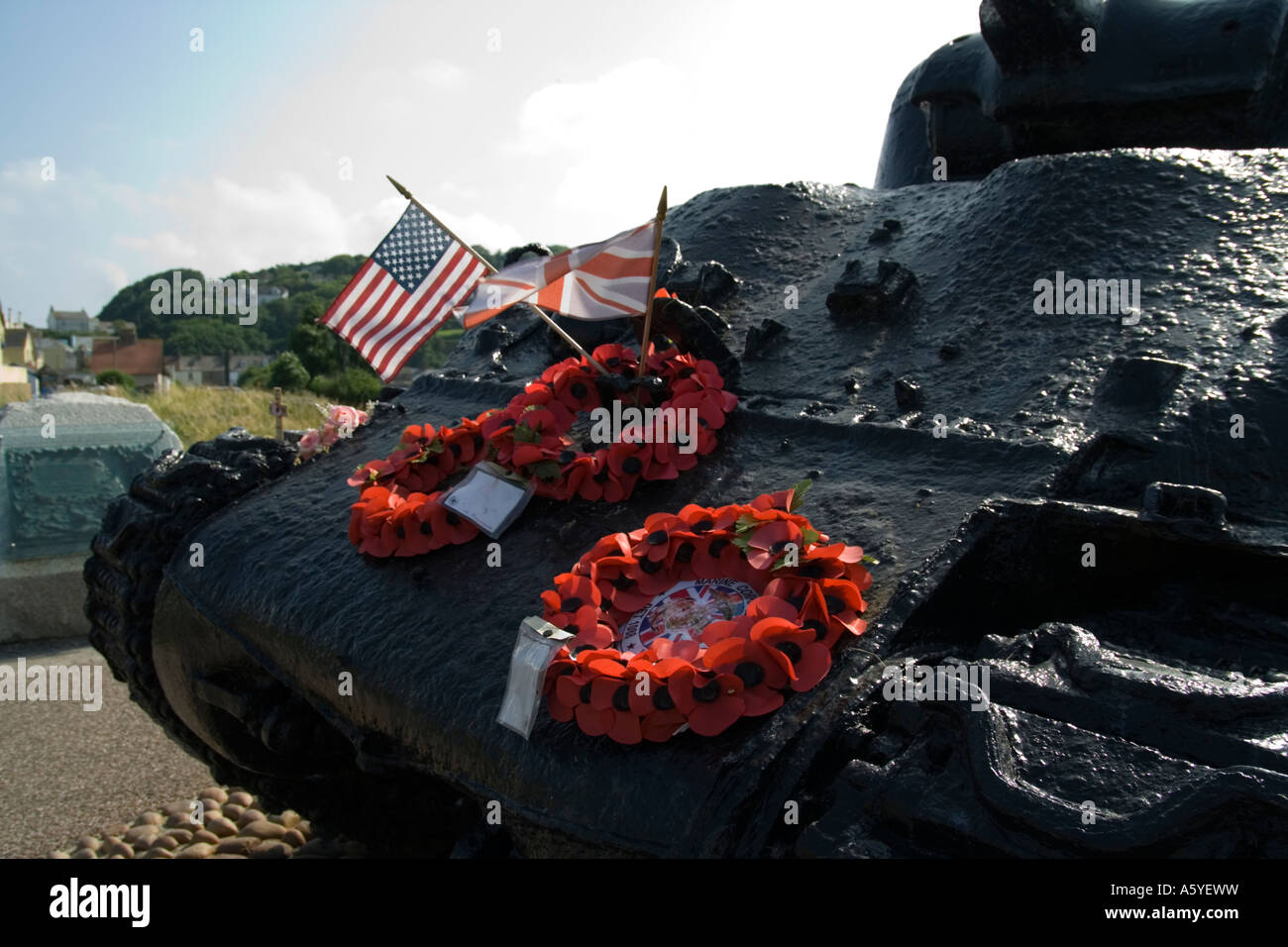 World War two tank rescued from the sea on Slapton Sands Devon UK Stock ...