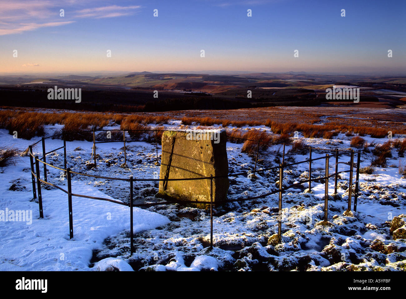 Redeswire Stone Carter Bar Scottish Borders Scotland Stock Photo - Alamy