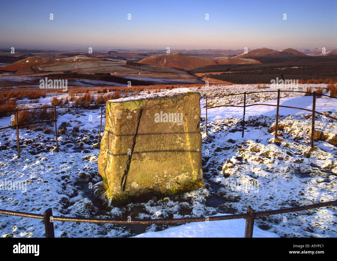 Redeswire Stone, Carter Bar, Scottish Borders, Scotland Stock Photo - Alamy