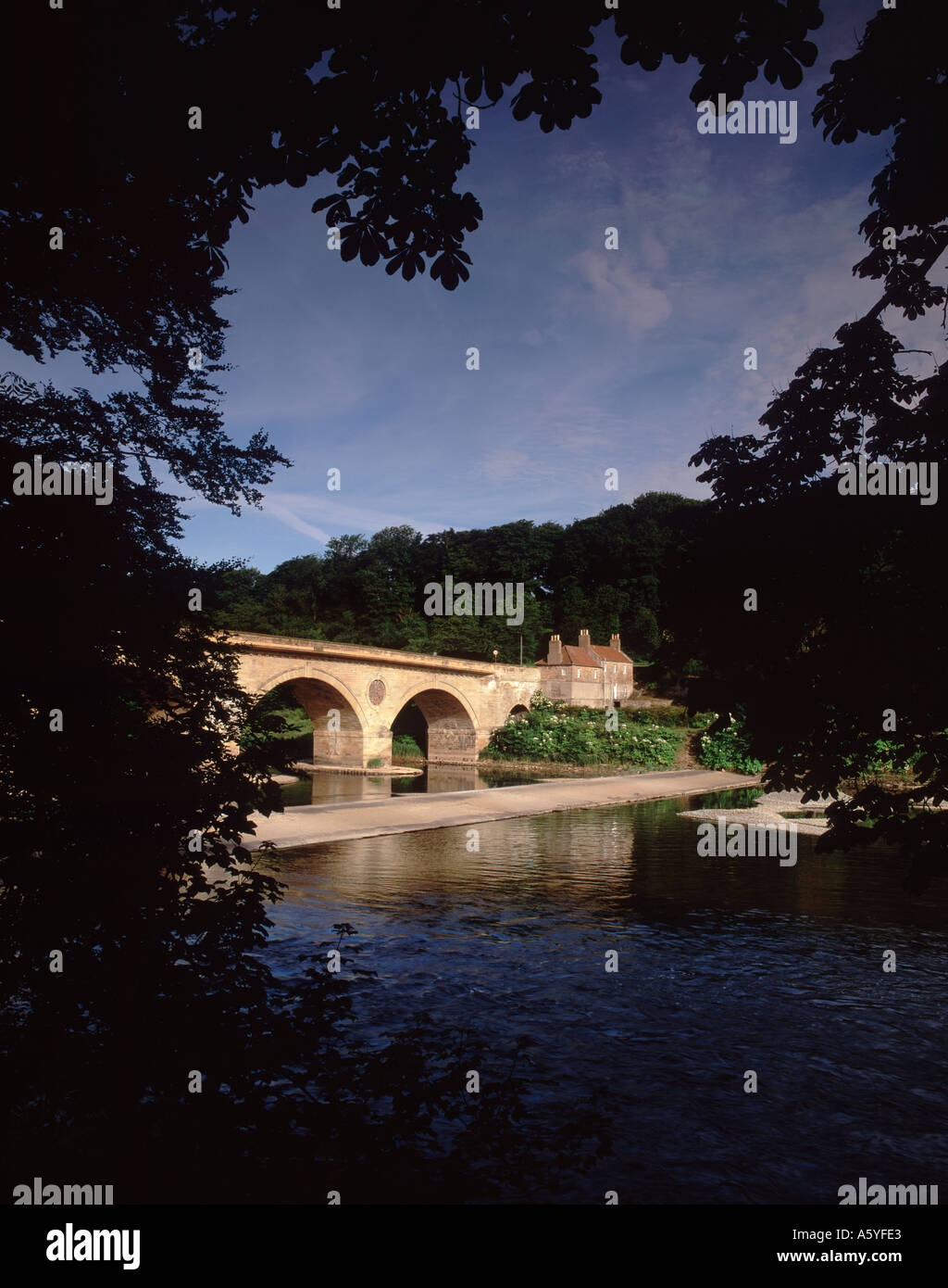 Coldstream Bridge and Marriage House Northumberland England Stock Photo ...