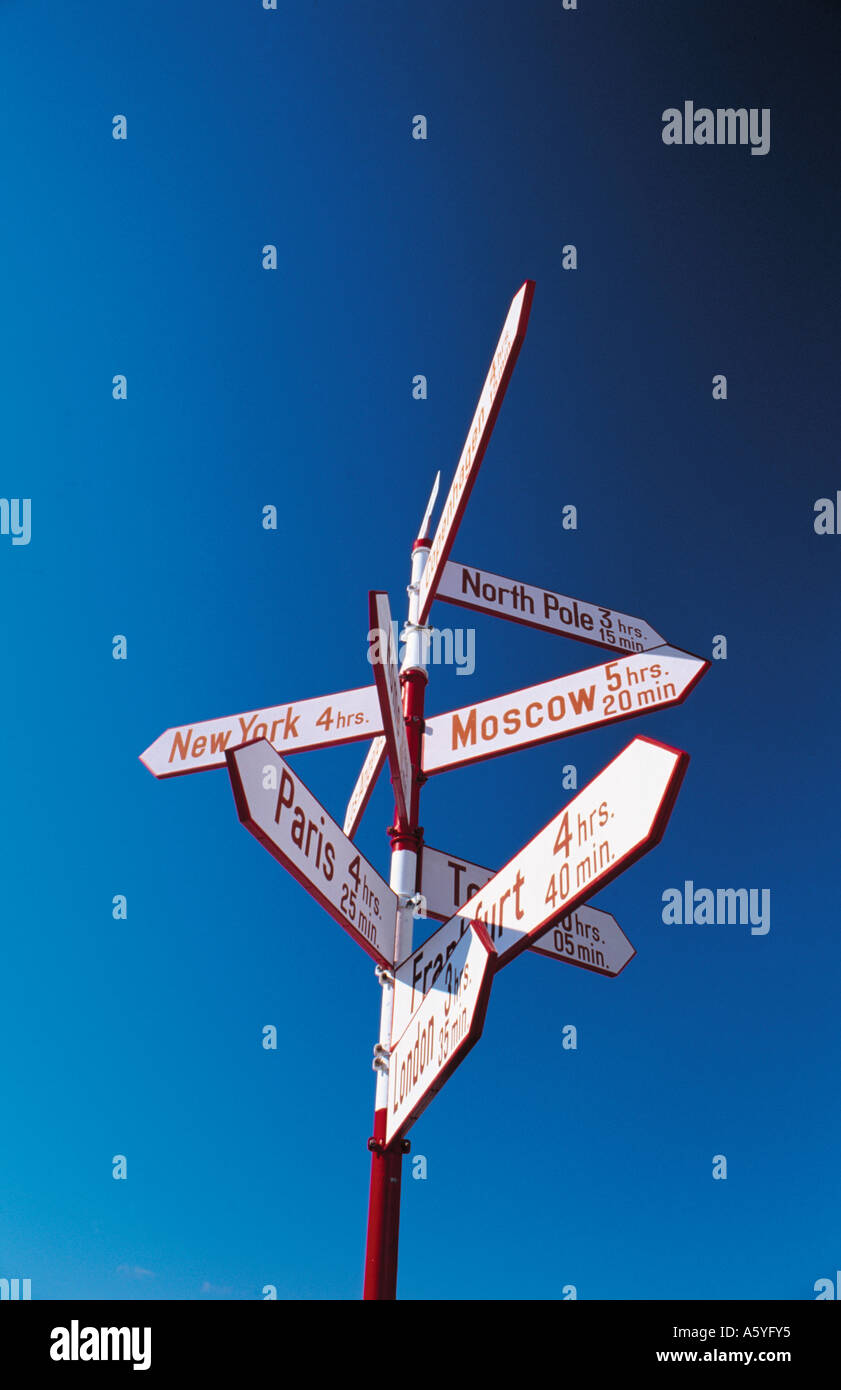 Directional sign greenland hi-res stock photography and images - Alamy