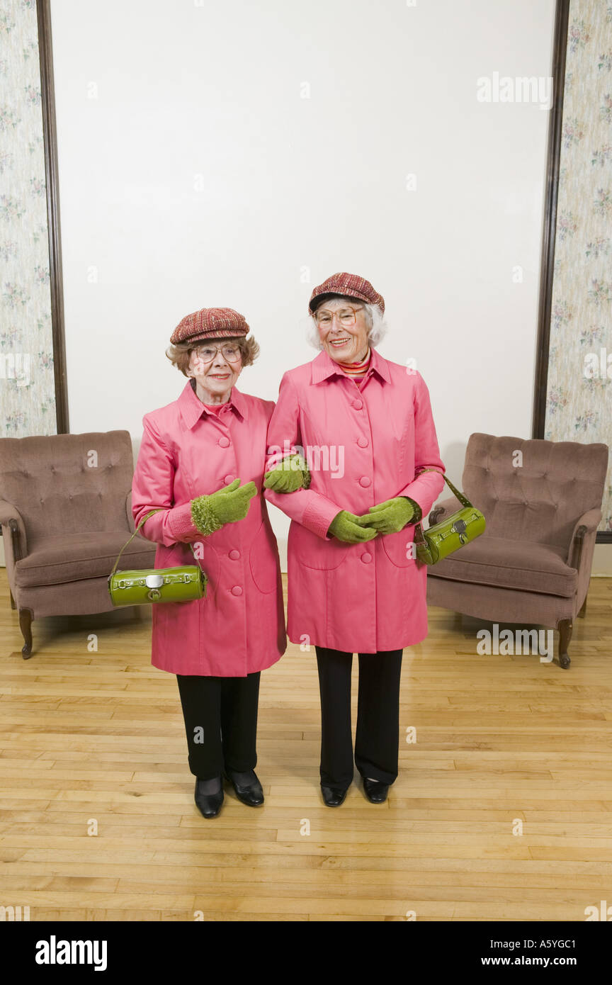 Funny identical twins sisters hi-res stock photography and images - Alamy