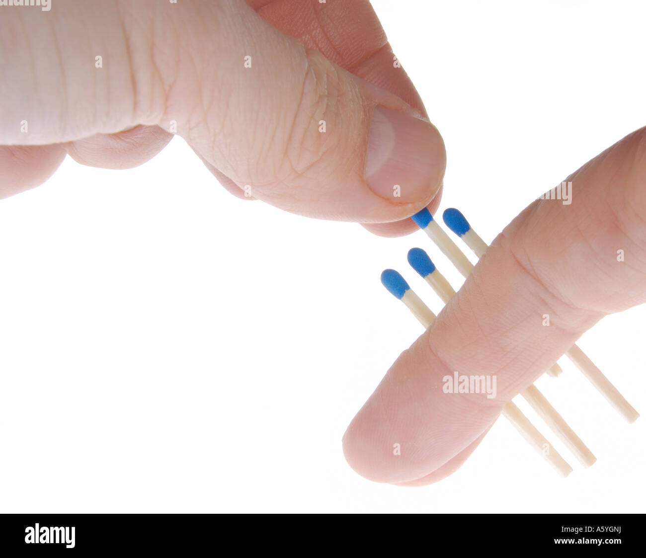 Hand With Matches Stock Photo - Alamy