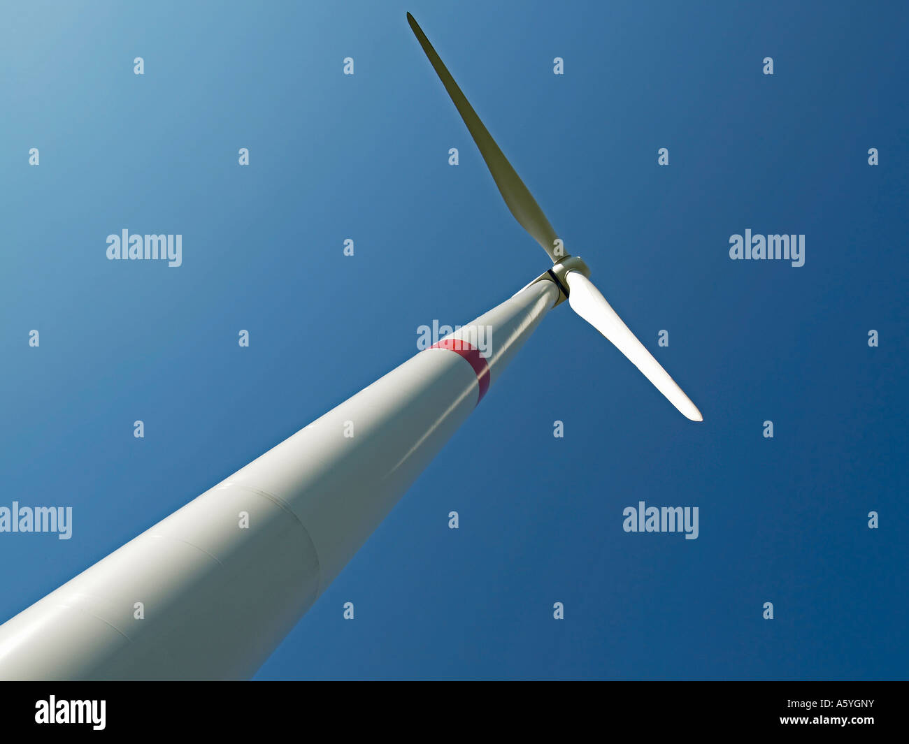 view upwards to a wind power station wind wheel Stock Photo - Alamy