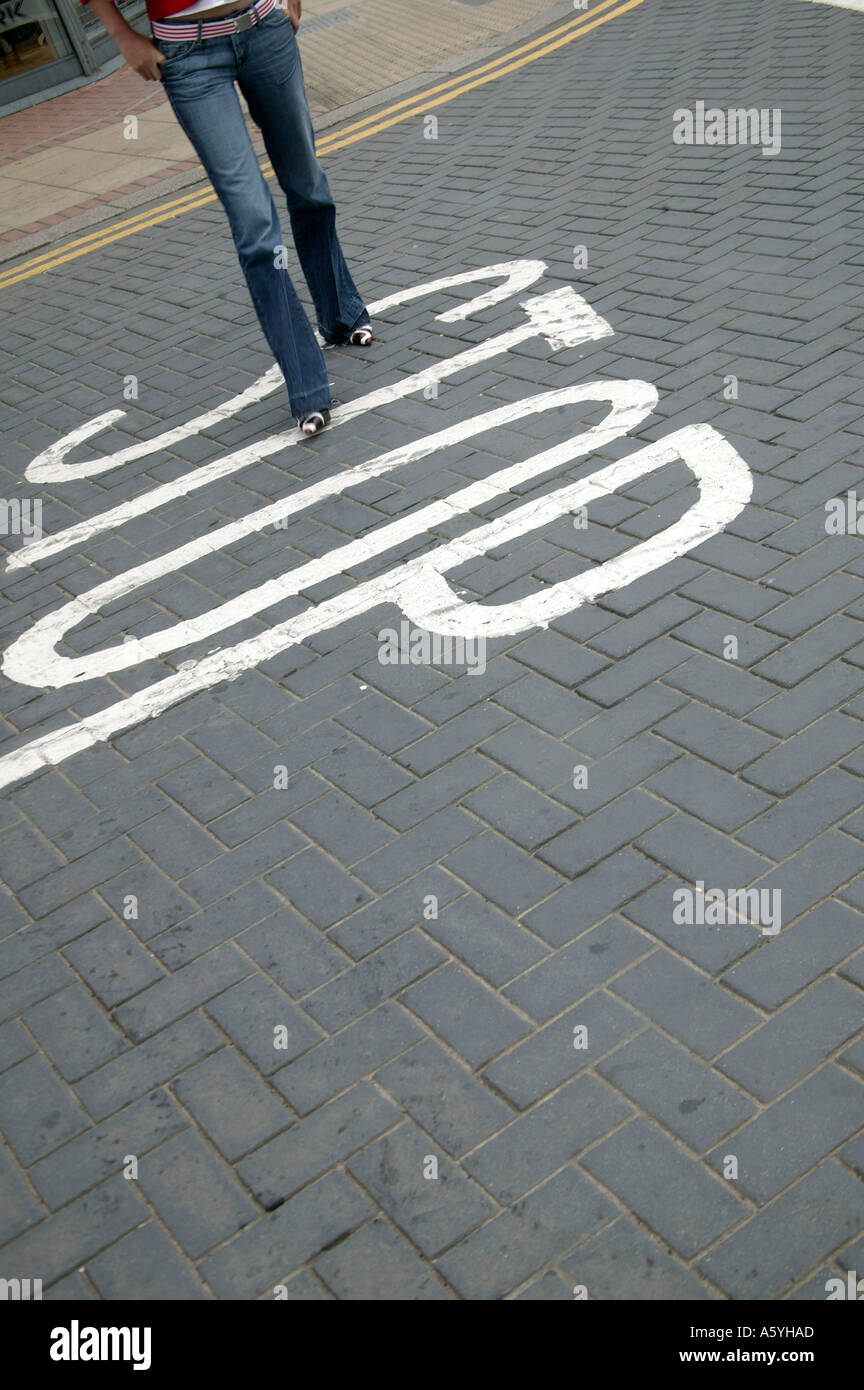 STOP SIGN ON ROAD Stock Photo - Alamy