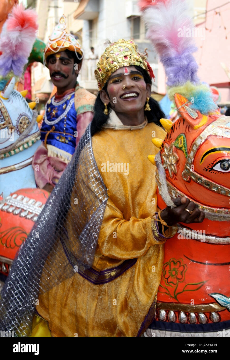 Men on carnival horses , Karaga Festival , Bangalore , Karnataka ...