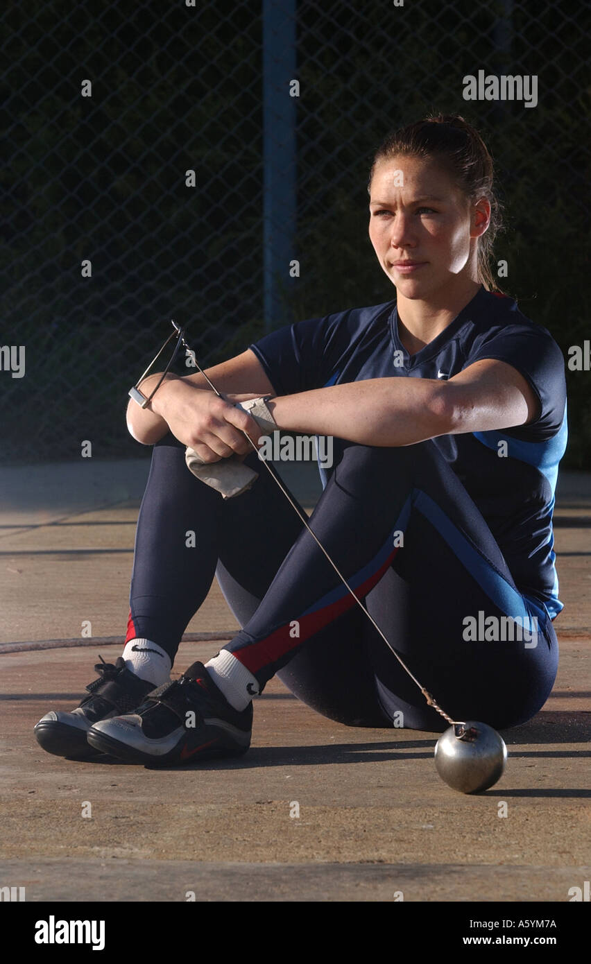 Anna Mahon Olympic hopeful in the Hammer Throw Stock Photo - Alamy