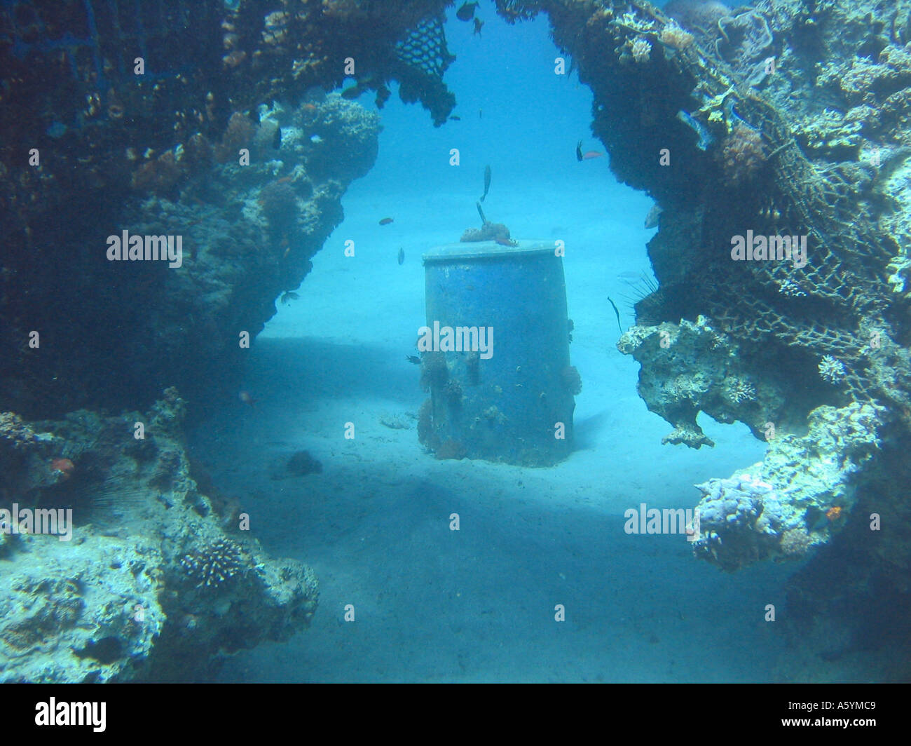 barrel at sea bottom Stock Photo - Alamy
