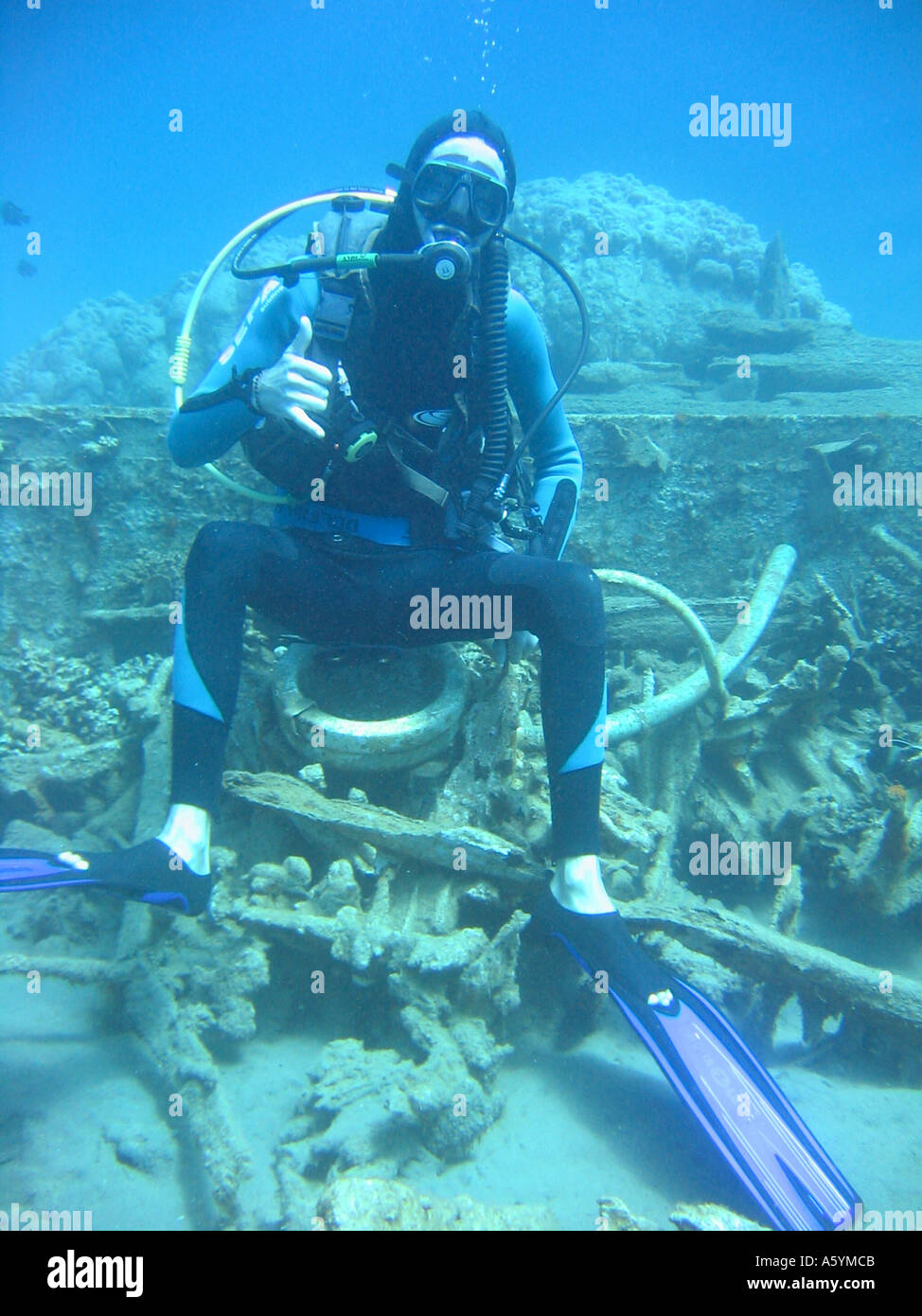 diver sitting on toilet at sea bottom Stock Photo - Alamy