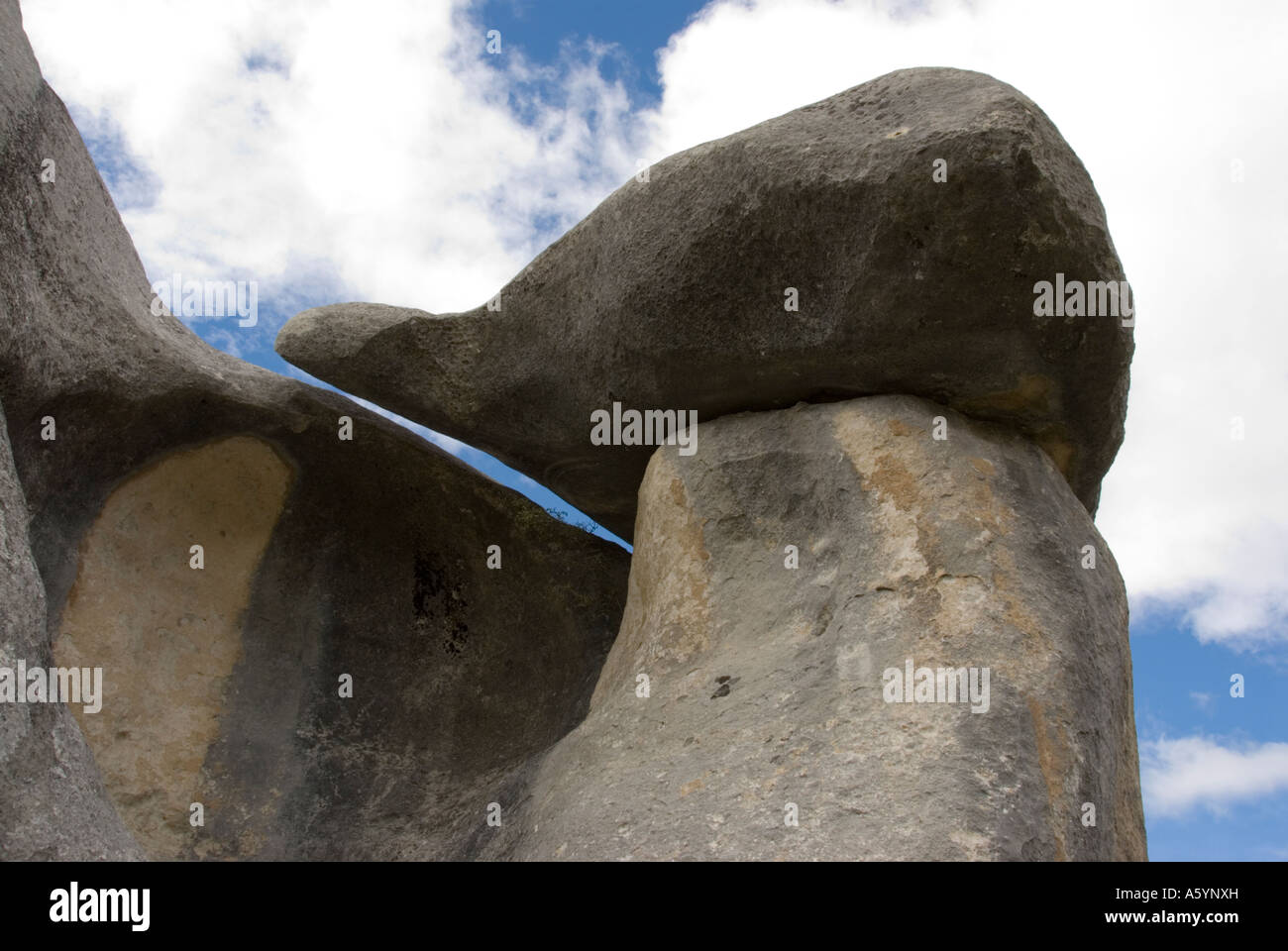 Unusual limestone rock formations at New Zealand's "Castle Hill" Rocks ...